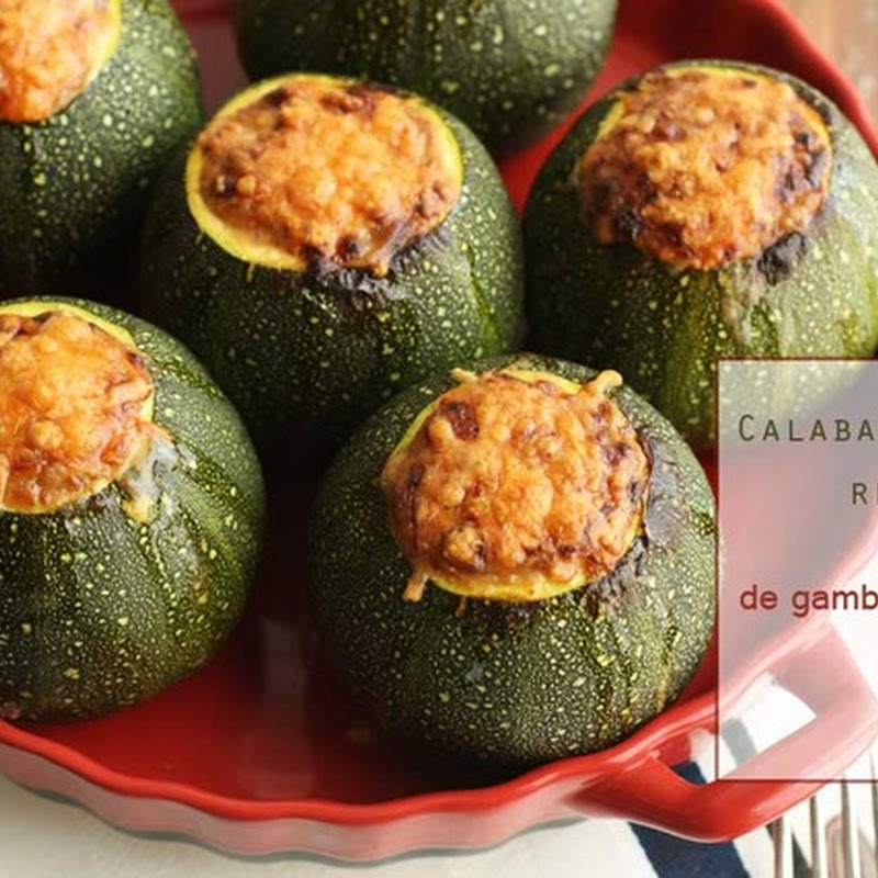 Calabacines rellenos de gambas y jamón - Lola en la cocina