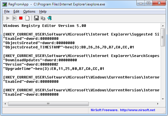 RegFromApp Monitors Registry Changes by Applications