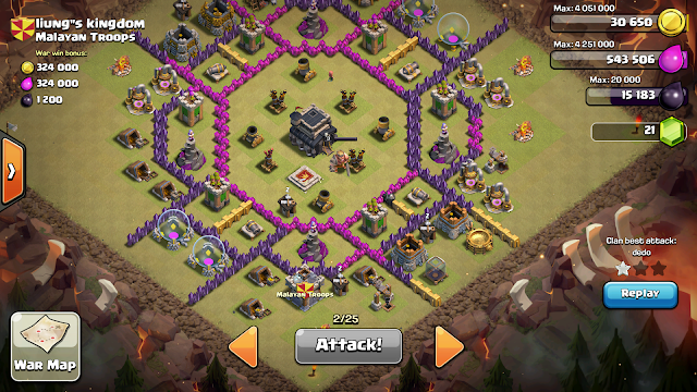 Base war terbaik dan terkuat town hall level 9 untuk war clan | Clash of Clans Tutorial