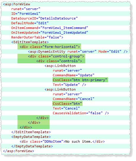 C# Bits: Converting the Dynamic Data Project Template to Bootstrap