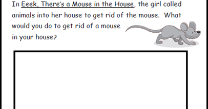 Classroom Freebies: Eeek, There’s a Mouse in the House Reading Response ...