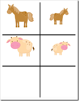 Mother and baby animals matching cards - chocolategugl