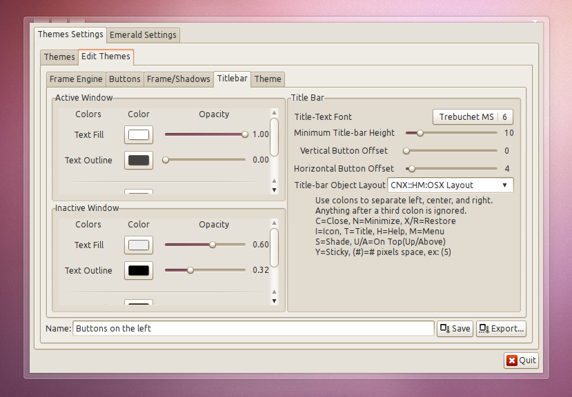 Emerald: Move Minimize, Maximize And Close Buttons To The Left [Quick Tip] ~ Web Upd8: Ubuntu ...