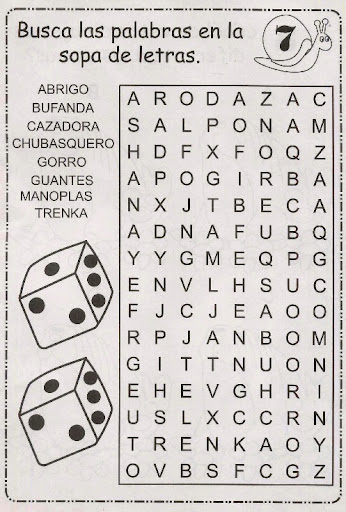 SOPAS DE LETRAS PASATIEMPOS PARA NIÑOS