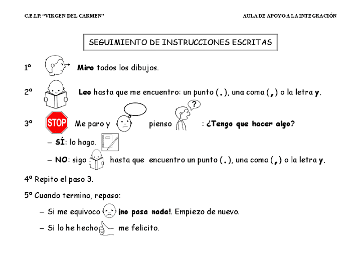 Maestr@s Infantil y Primaria - Cartel Seguimiento de Instrucciones ...