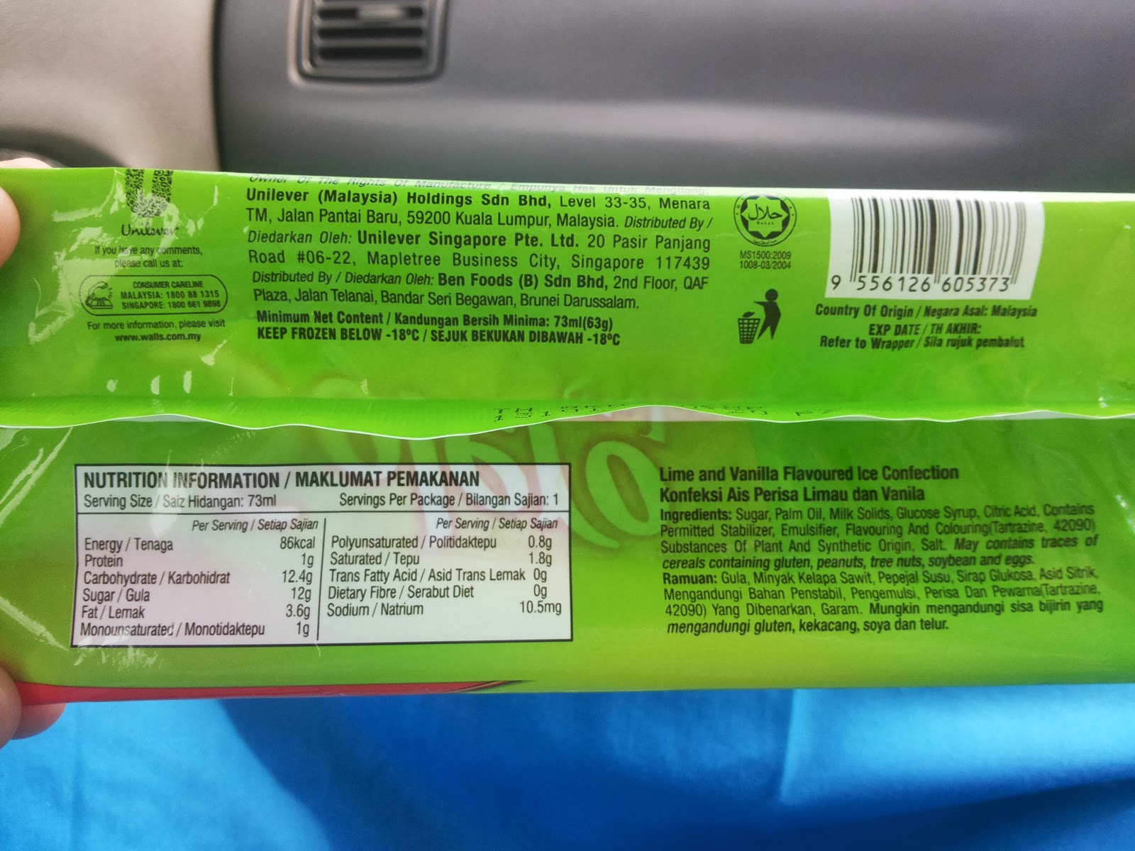 malaysiafoodinformation: Wall's Solero Split: Lime and Vanilla ...