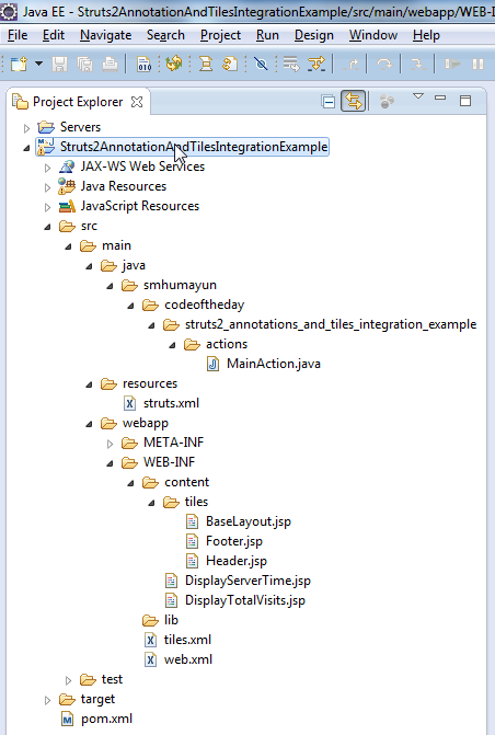 Code Of The Day Maven Struts2 Annotations And Tiles Integration Example Via Convention