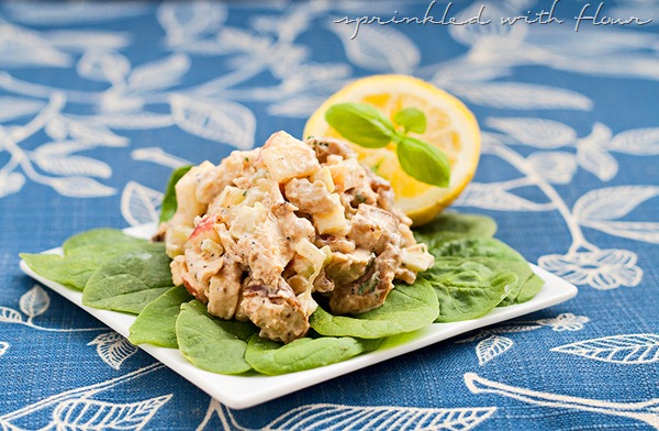 Lemon Basil Chicken Salad - Sprinkled with Flour