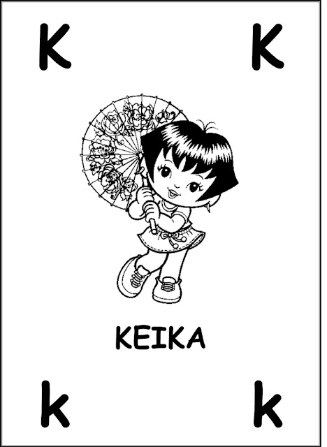 EL ABECEDARIO DE LOS NOMBRES EN LAMINAS PARA PINTAR