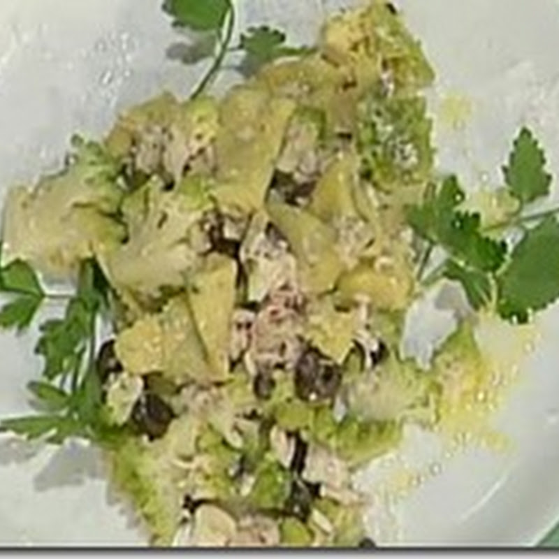 Stracci di pasta al basilico con orata e broccolo romanesco