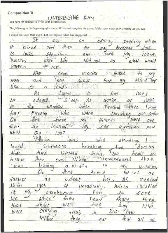 k.c.p.e revision resource: KCPE 2004 Composition analysis