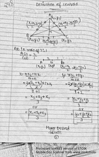 ALL CBSE STUFF ©: DERIVATION OF CENTROID OF TRIANGLE