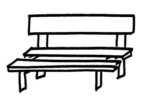 BENCH COLORING PAGES