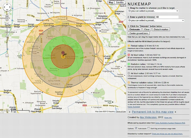 NUKEMAP: Detonate a Nuclear Weapon over any city....or over your own ...