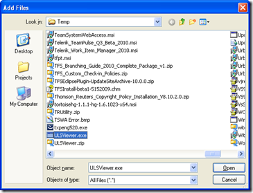 ALM - Team Foundation Server and More: Add External exe to Setup and ...