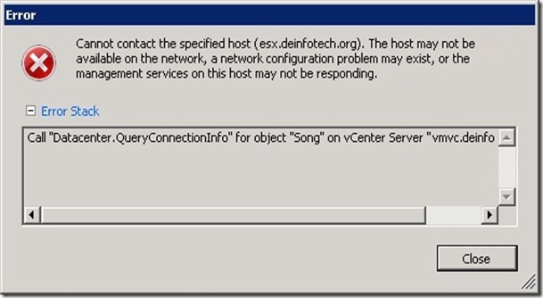 Information Technologies: Error Adding ESXi Host to vCenter Server ... Information Technologies: Error Adding ESXi Host to vCenter Server ...