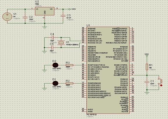 Embedded Electronics Blog: LED Blinking in PIC18 using C with Proteus ...
