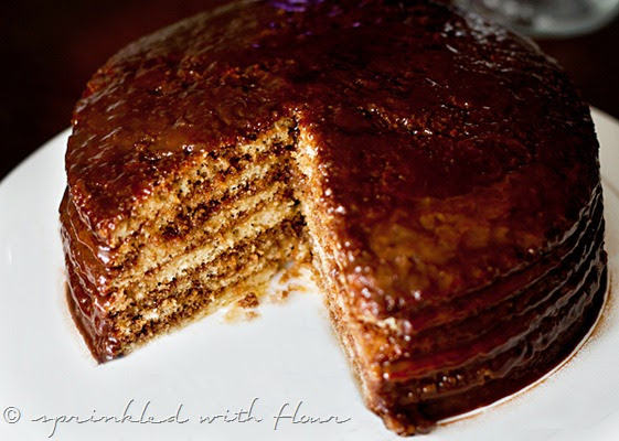 7 Layer Chocolate Fudge Cake - Sprinkled with Flour