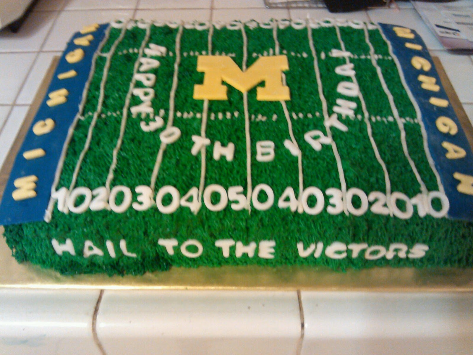 Pink Dragonfly: Football Field Birthday Cake