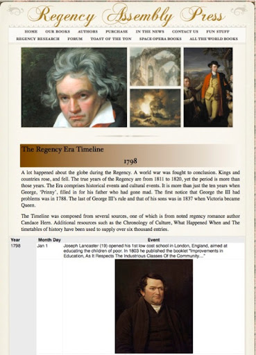 A Regency Era Timeline 1798 | The Things That Catch My Eye