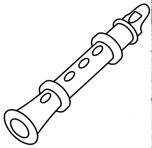 Dibujo para colorear una flauta - Imagui