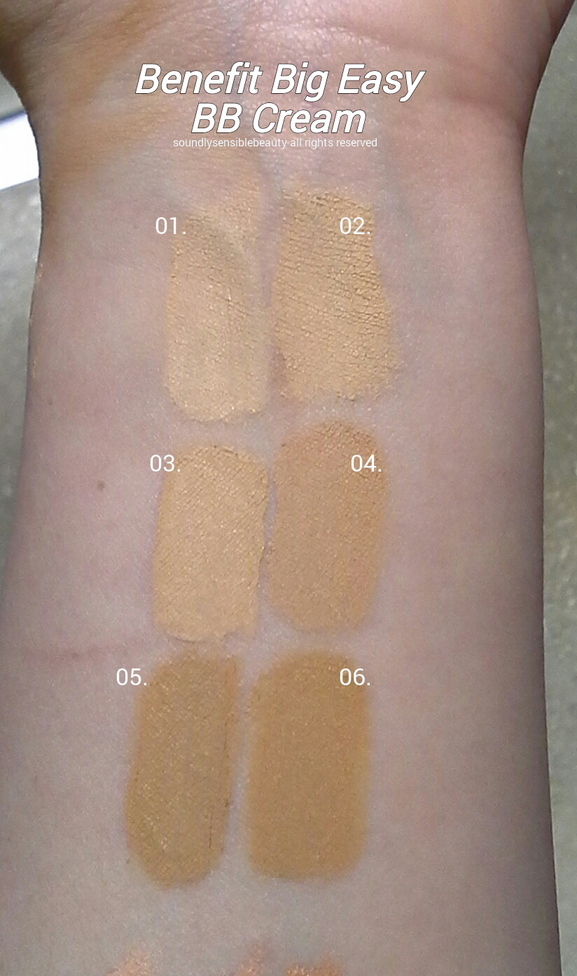 Benefit Big Easy BB Cream SPF 35; Review & Swatches of Shades