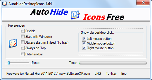 Auto Hide Desktop Icons and Taskbar When Not in Use