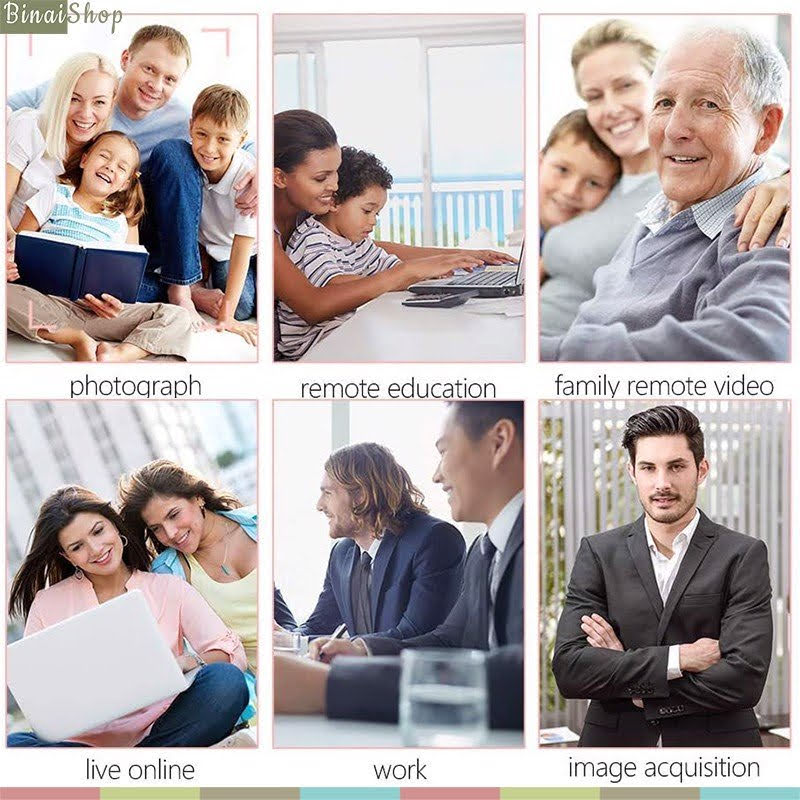 Binai Shop: Aoni A20 - Webcam Họp Trực Tuyến Góc Rộng 80 Độ, Full HD1080 30fps, 2.0 Megapixel