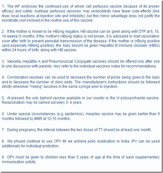 Medical Megamania: Indian Academy of Pediatrics Immunization Schedule