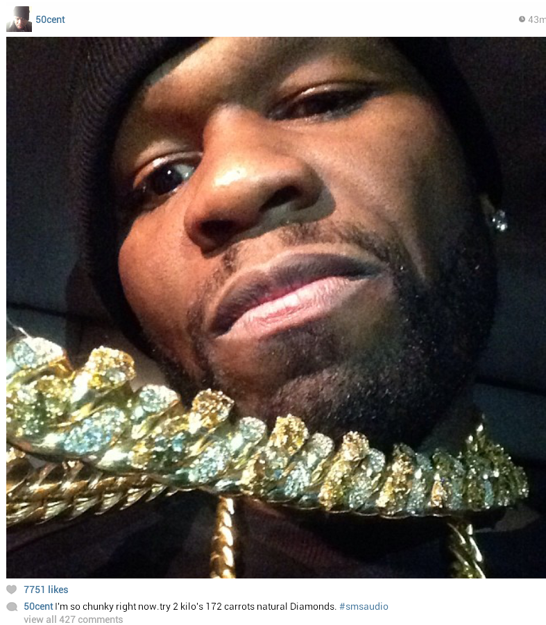 Naija Vogue NG: Rapper 50cent Flaunts 2 Kilos, 172 Carrat Natural ...
