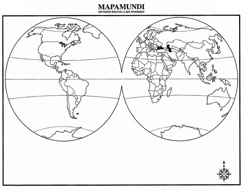 Mapamundi sin nombres sin division politica - Imagui