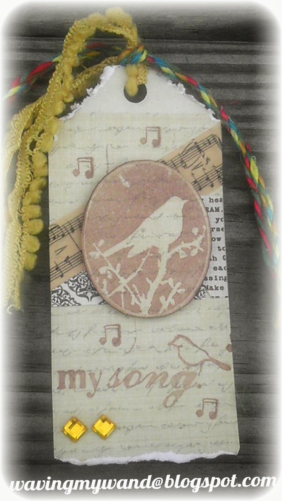 Waving My Wand: MUSIC/SONG BIRD gift tag