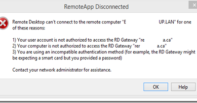 MPECS Inc. Blog: RD Gateway and RemoteApp Error: Remote Desktop can't ...