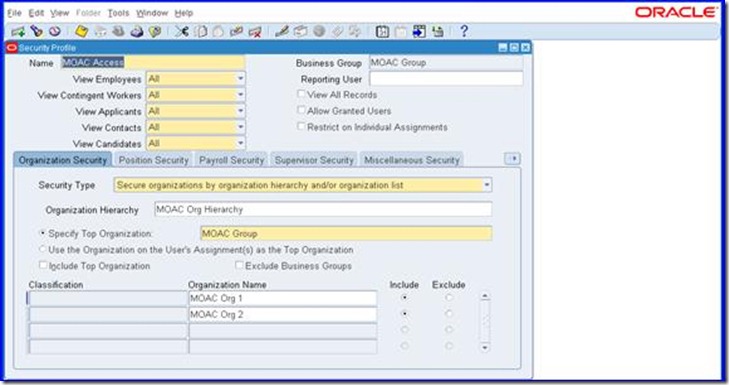 Oracle Applications Defining Moac Multi Org Access Control In R12