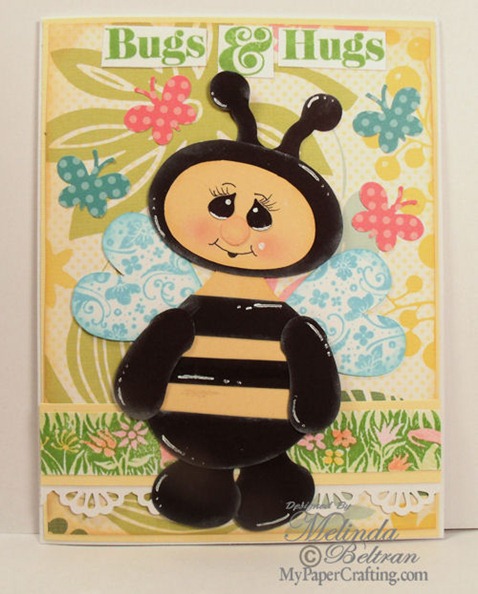 CraftyMelinda.com: Bumble Bee-Bugs N’ Hugs Card Details Post