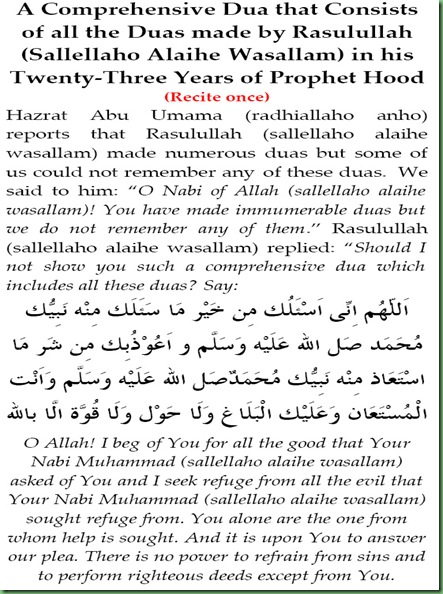 Muslim Duniya: Comprehensive Dua by Prophet(P.B.U.H)…..