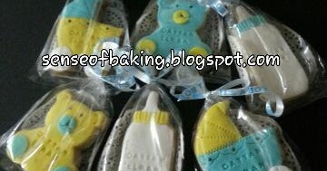 Senseofbaking: Fancy cookies : Blue & yellow theme fancy cookies
