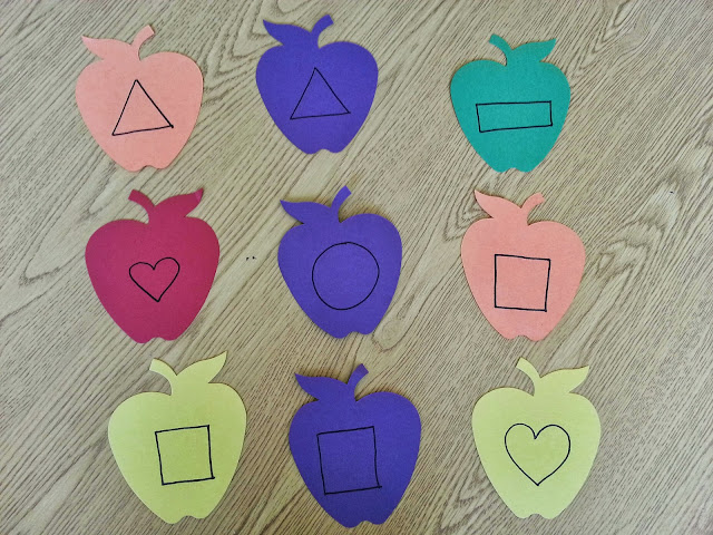 The Preschool Procrastinator: Apple Shape and Color Match