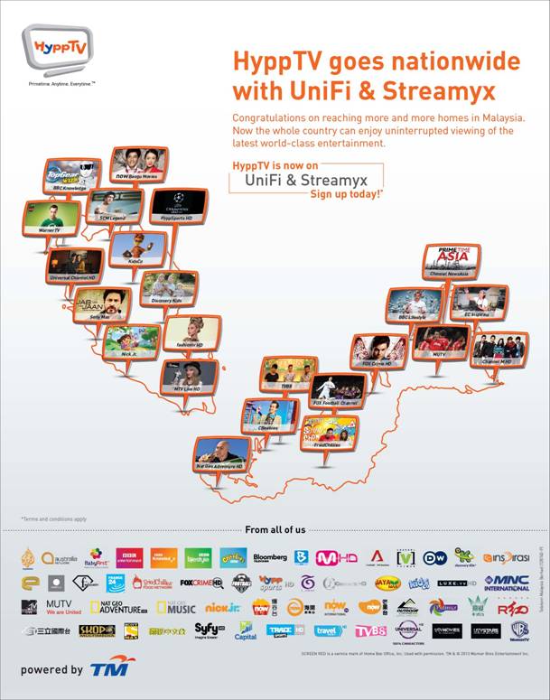 Pelaburan Hartanah: Hypptv channel on streamyx 4mbps and 8mbps nationwide