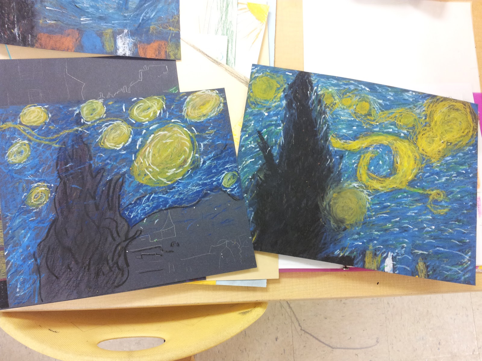 TheArtSync: Van Gogh "ReProds" Student Work with Oil Pastels