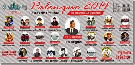 Palenque Fiestas de Octubre 2022 en Guadalajara Cartelera
