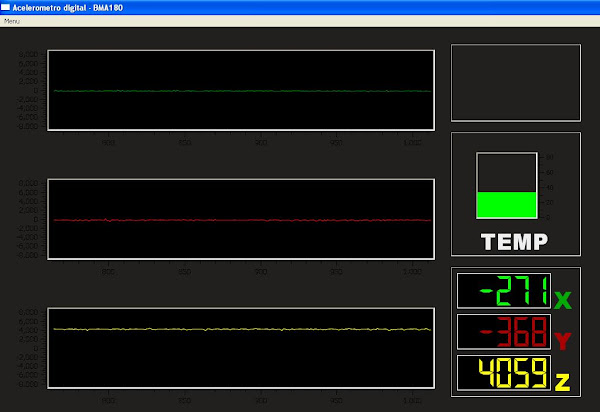 Brightbase: Prueba del acelerómetro BMA180 con PIC y PyQwt
