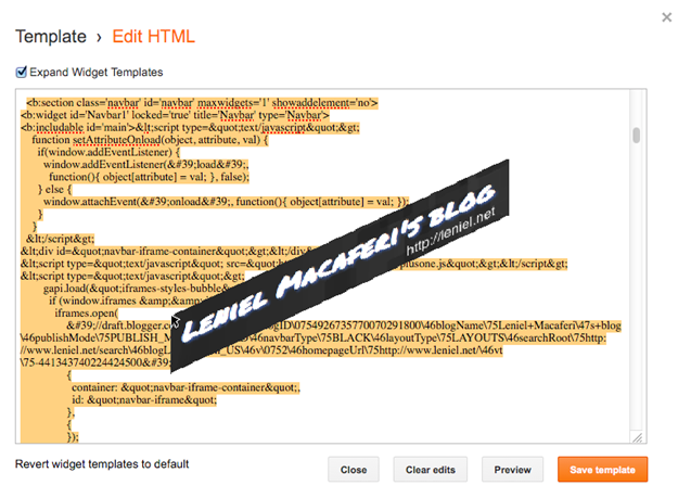 Leniel Maccaferris Blog Delete Blogger Navbar Sectionwidget From Your Blog Template Code