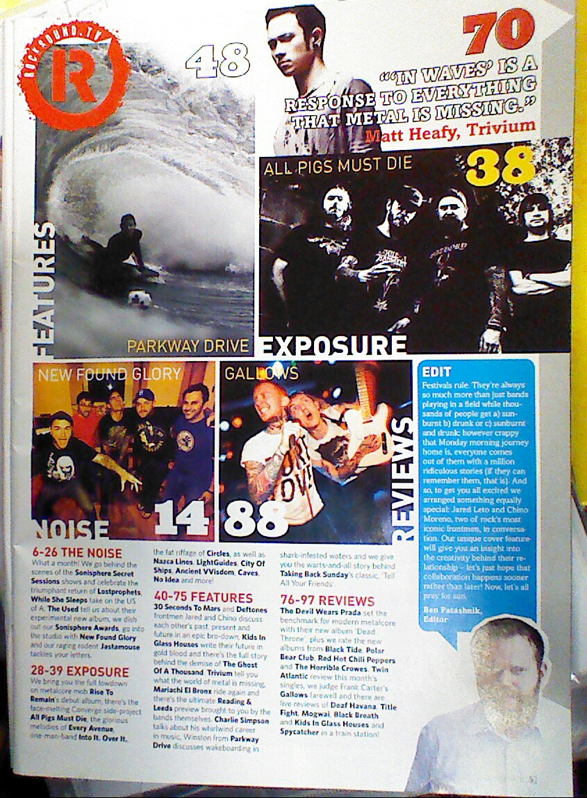 Natalie's Media Blog - Main Task: Rock Sound Magazine Analysis