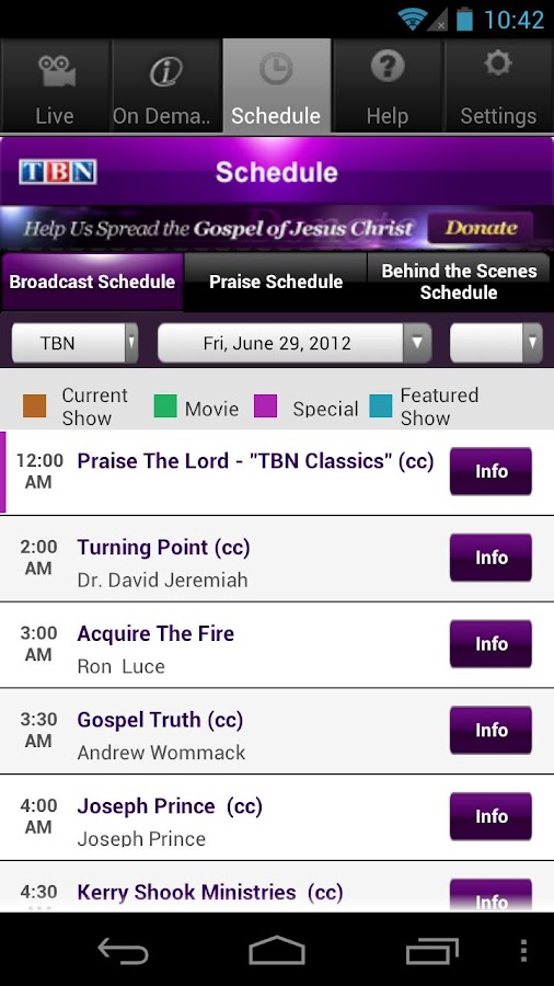 TBN: Watch TV Shows & Live TV - Android Apps on Google Play