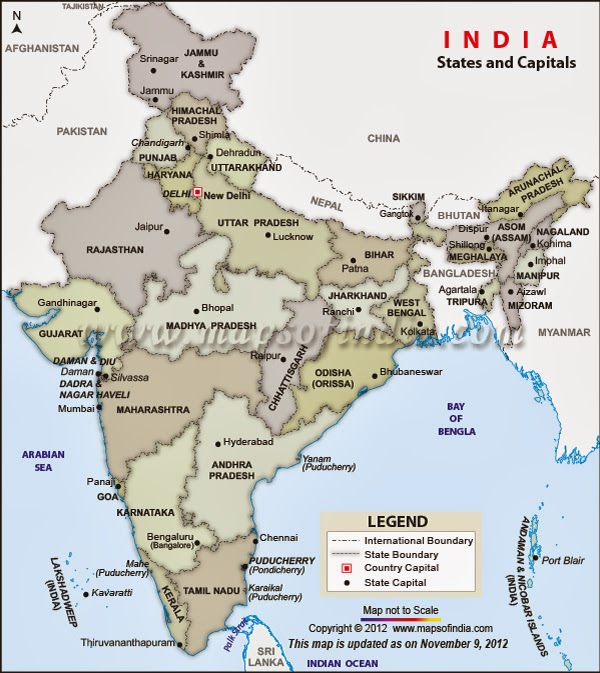 India: India states and capitals