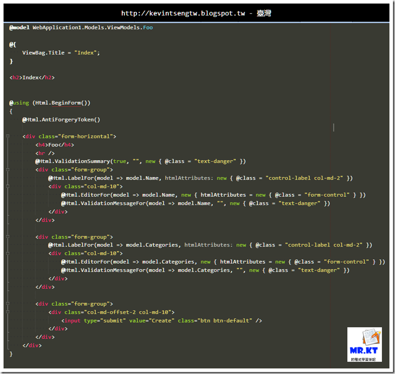 Mrkt 的程式學習筆記 Asp Mvc Checkboxlist 與 Validationmessage Asp Mvc 5 With Bootstrap3