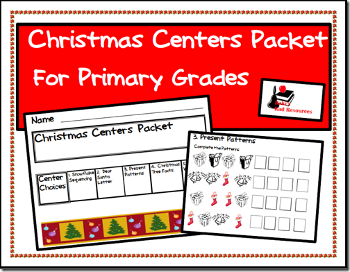 Christmas Centers Packet for Primary Grades from Raki’s Rad Resources ...