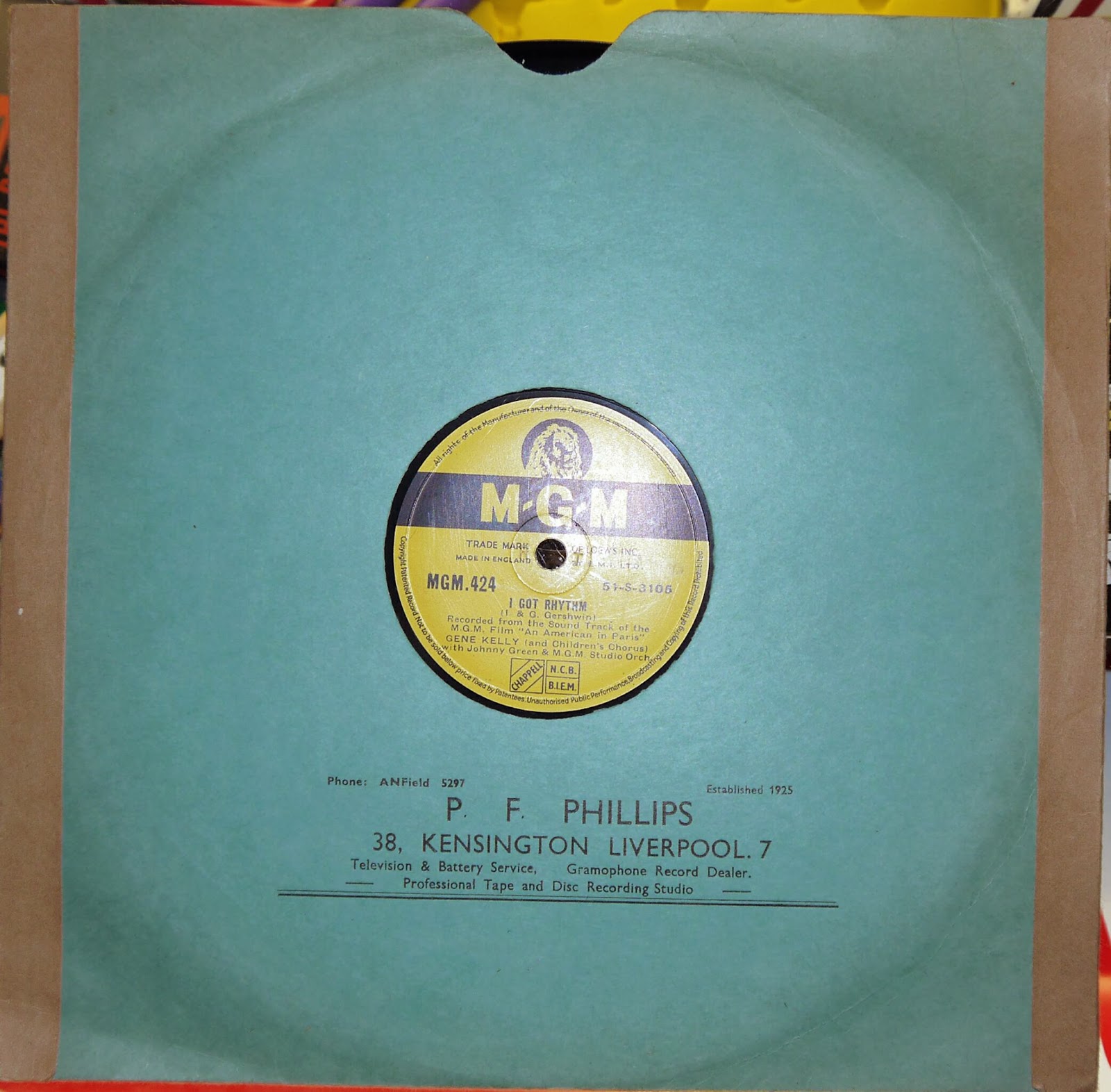 Liverpool Beatles Auction: Phillips Studios Record Sleeve