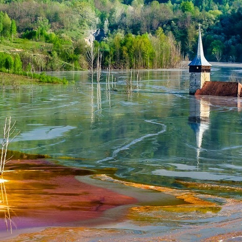 Geamana, The Romanian Village Flooded by a Toxic Lake | Amusing Planet